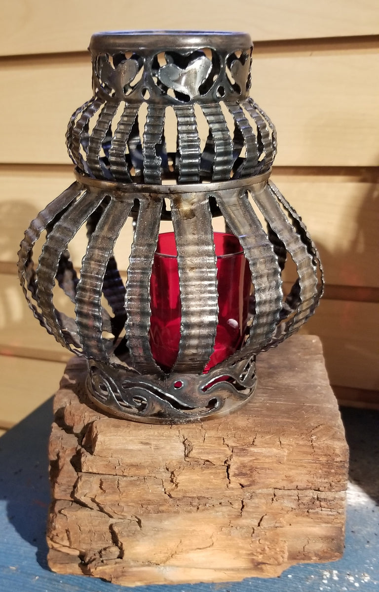 Mexican Tin Can Lanterns Mexican Hand Painted Tin Lantern Ornaments